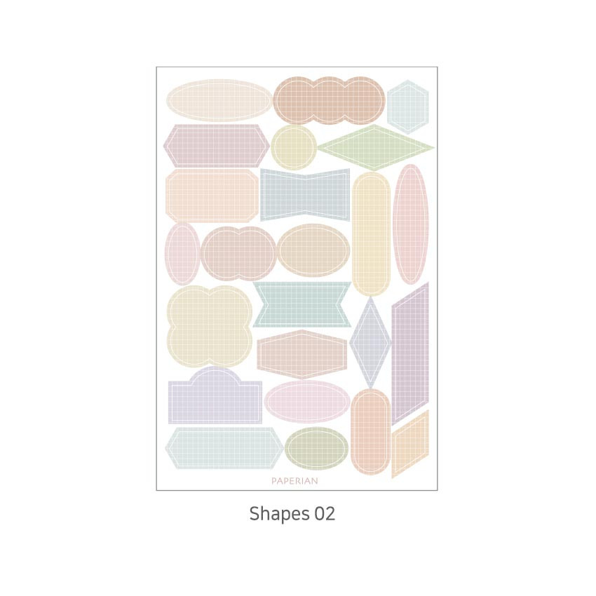 Paperian Color Palette Shapes Transparent Sticker Pack