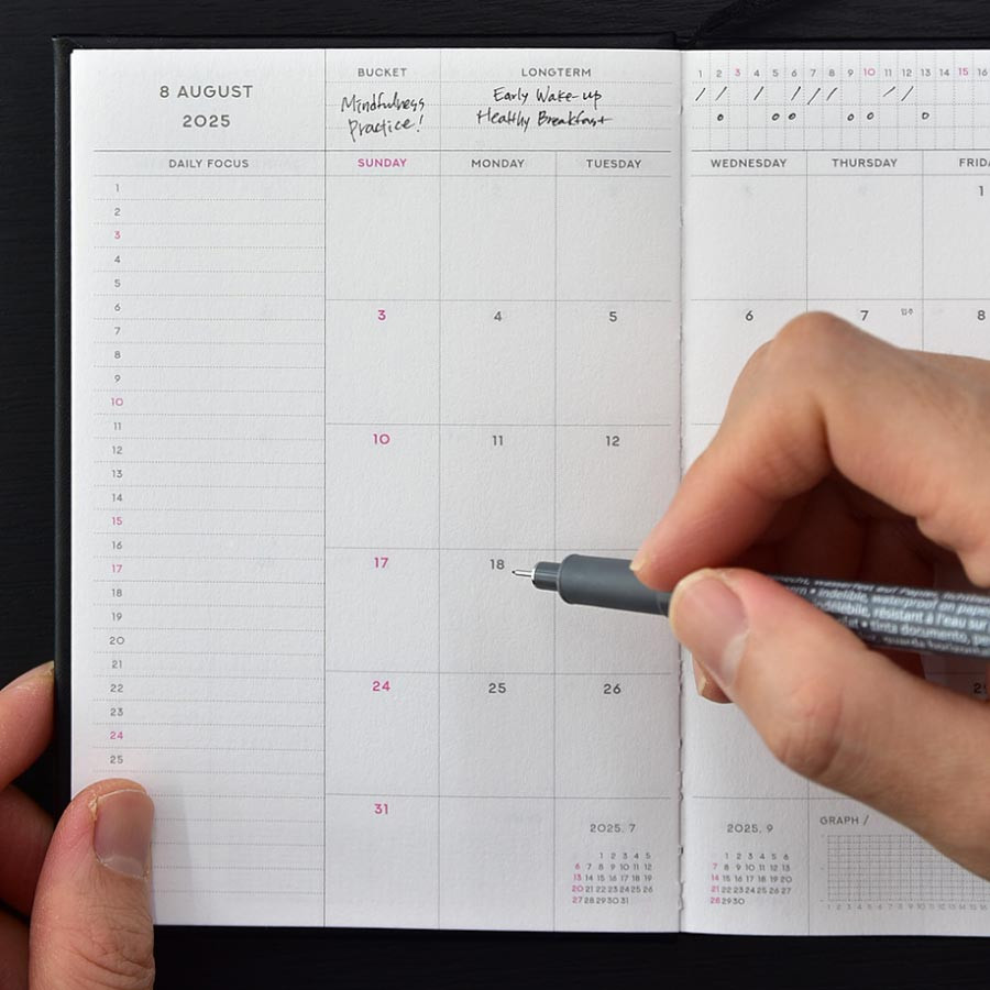 Plepic 2025 Month Essay A6 Dated Monthly Planner Diary