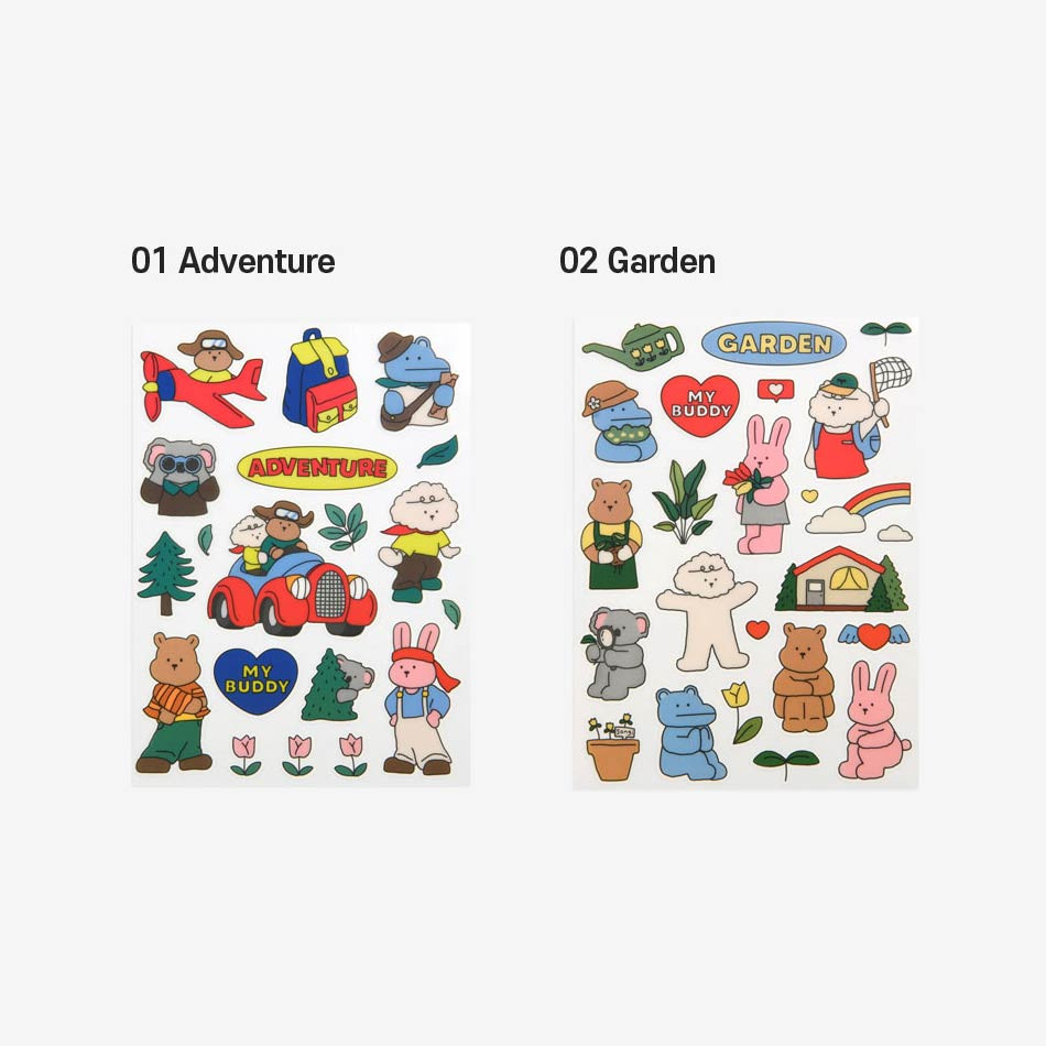 My Buddy Clear Removable Sticker Pack of 8 Sheets