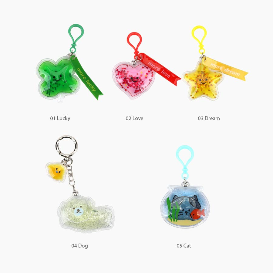 Dailylike Squishy Glitter Water Keyring Keychain