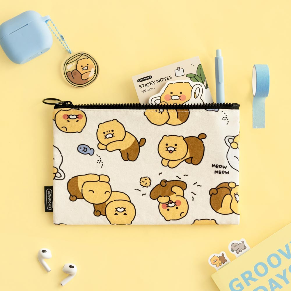 Choonsik Pattern Cotton Flat Pouch: Cute & Versatile Storage
