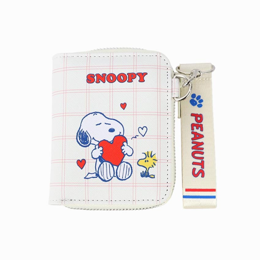Snoopy Small Wristlet Wallet: Detachable Strap, Pockets
