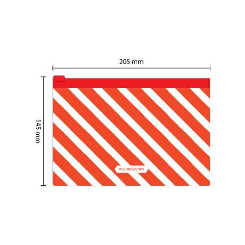 Rollercoaster Red stripe pattern clear zip lock pouch - fallindesign.com