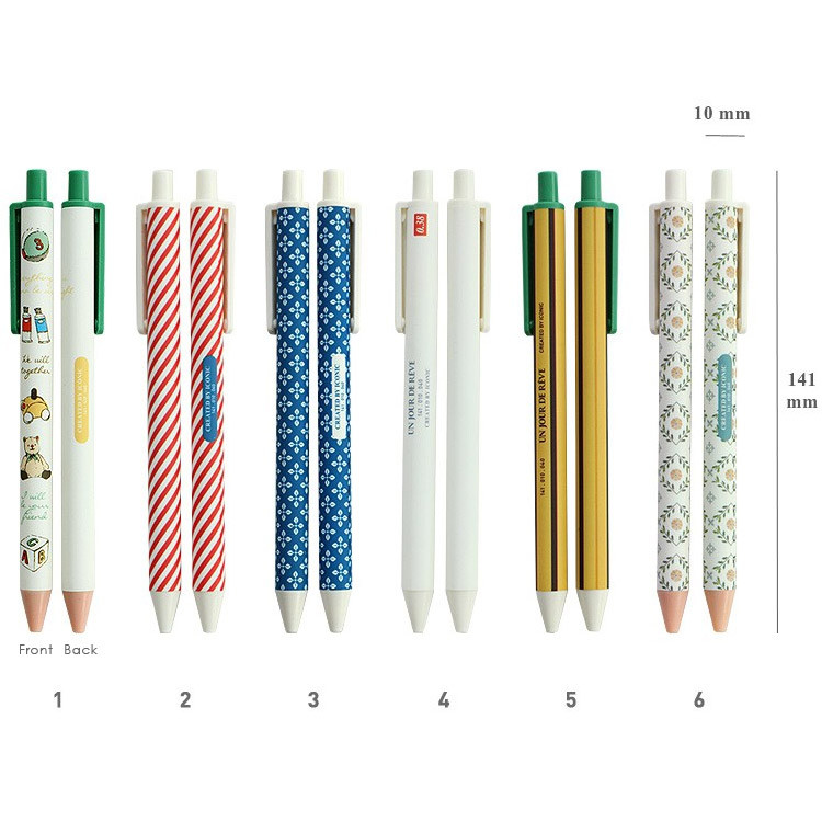 Iconic Unique pattern knock retractable pen 0.38mm ver.2