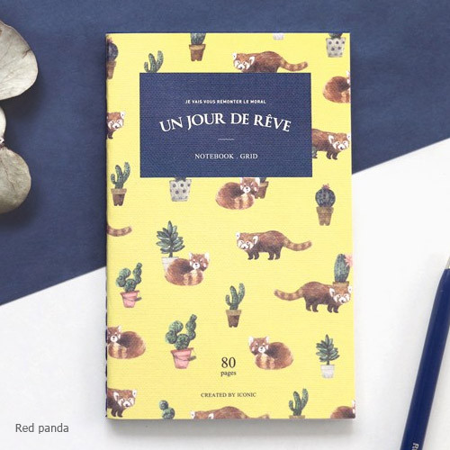 Iconic Pocket thread stitching small grid notebook - fallindesign