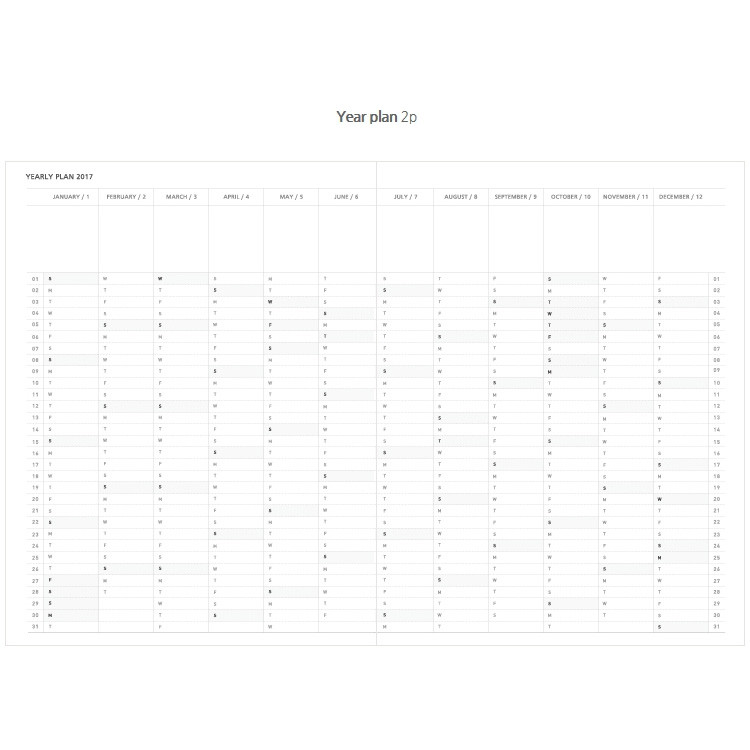 2017 Dailylike Timeline weekly dated diary scheduler - Fallindesign.com