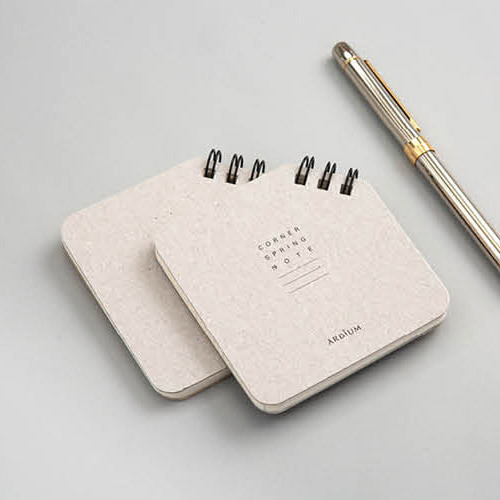 Corner mini spiral lined/Grid notepad notebook - fallindesign