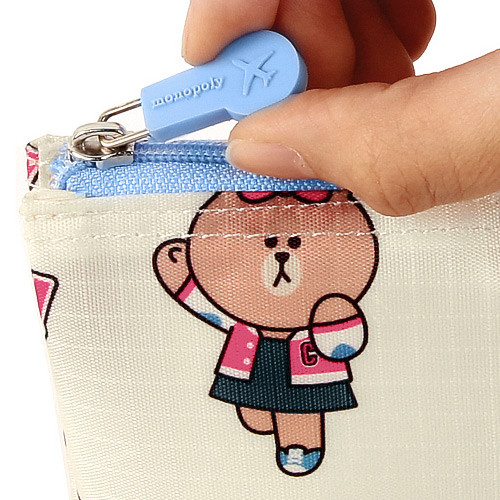 Monopoly Line friends travel mesh large zipper pouch - fallindesign