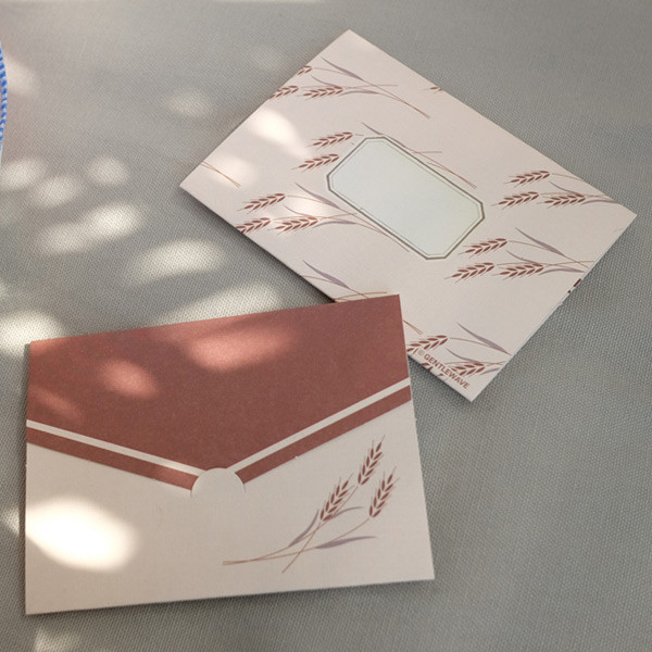 Gentle wave Wheat pattern small folded card - fallindesign