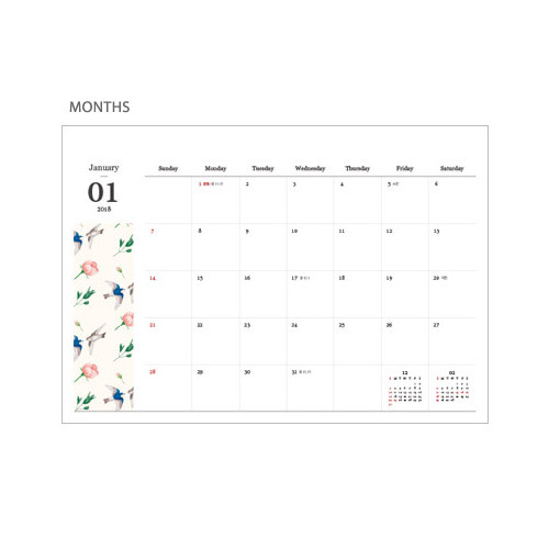With alice 2018 Rim illustration spiral bound desk calendar