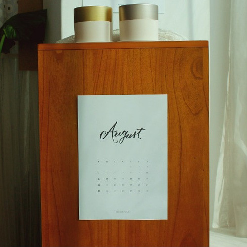 Wanna This 2019 Calligraphy A4 size calendar sheets pad