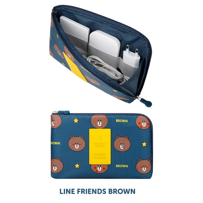 Line friends half zip around large cable pouch (2018)