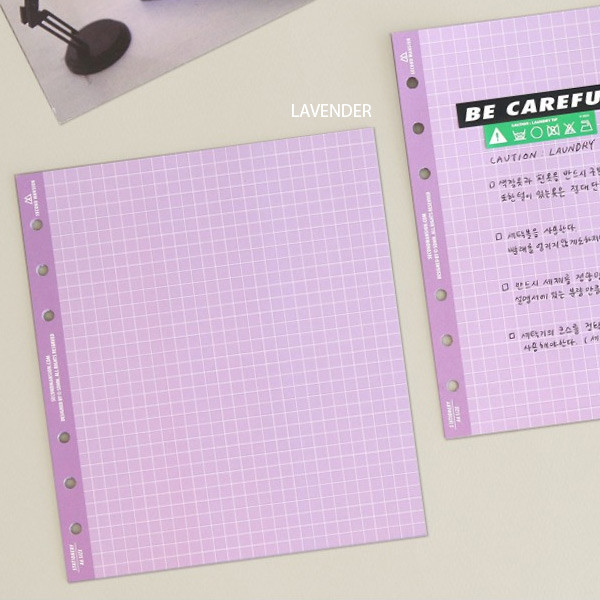 Second Mansion Color Grid 6-ring Wide A6 notebook Paper Refills