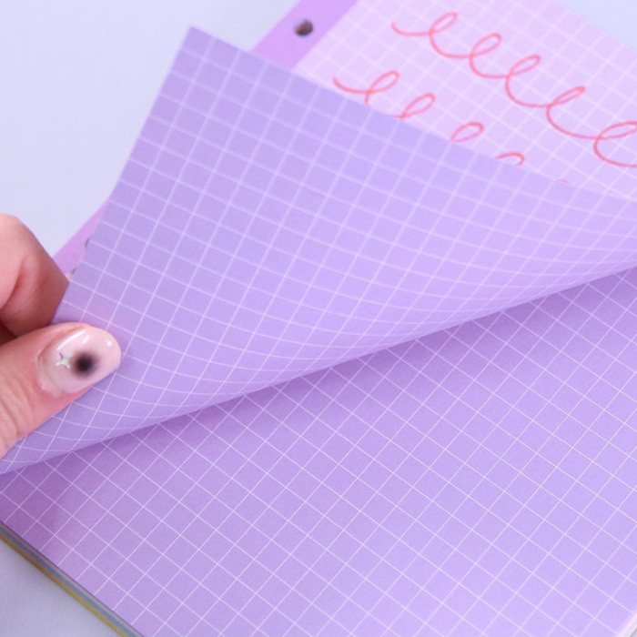 Second Mansion Color Grid 6-ring Wide A6 notebook Paper Refills