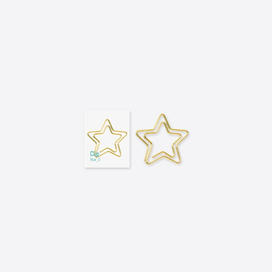 Appree Gold Star Metal Clip Pack Korean Stationery