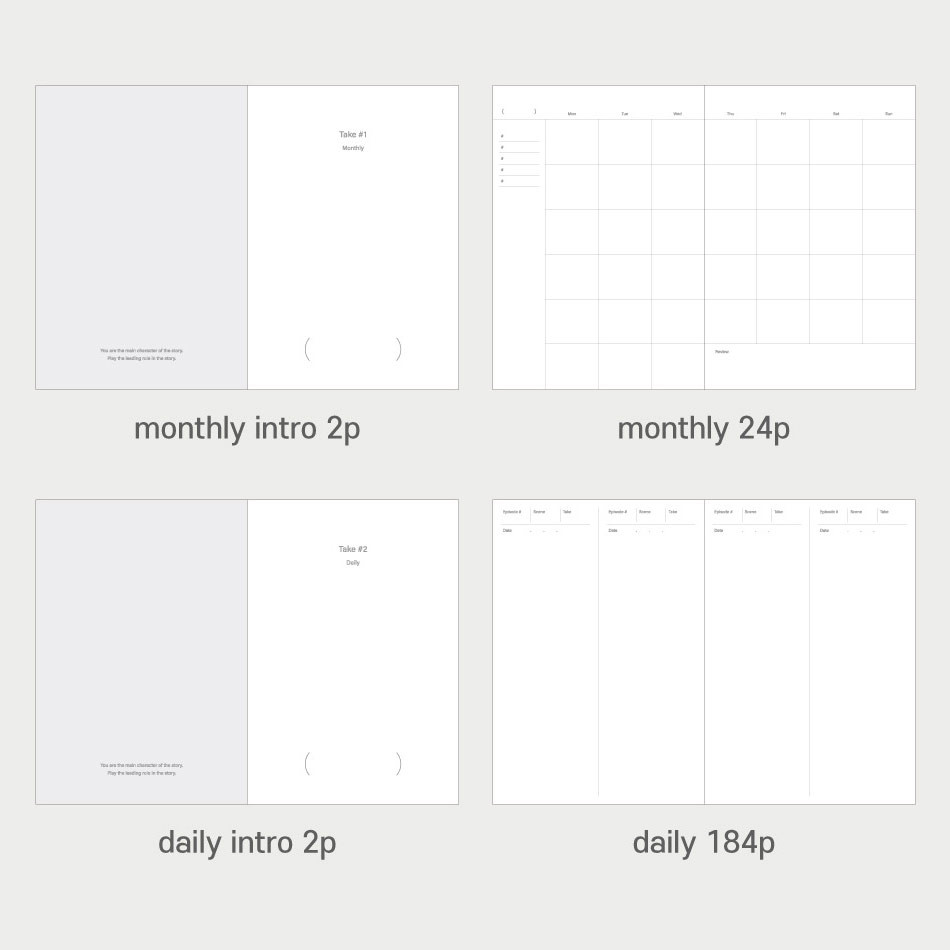O-Check Simple Edit Dateless Daily Diary Journal