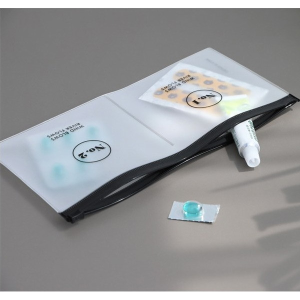 Iconic Split translucent pocket zip lock pouch set - fallindesign