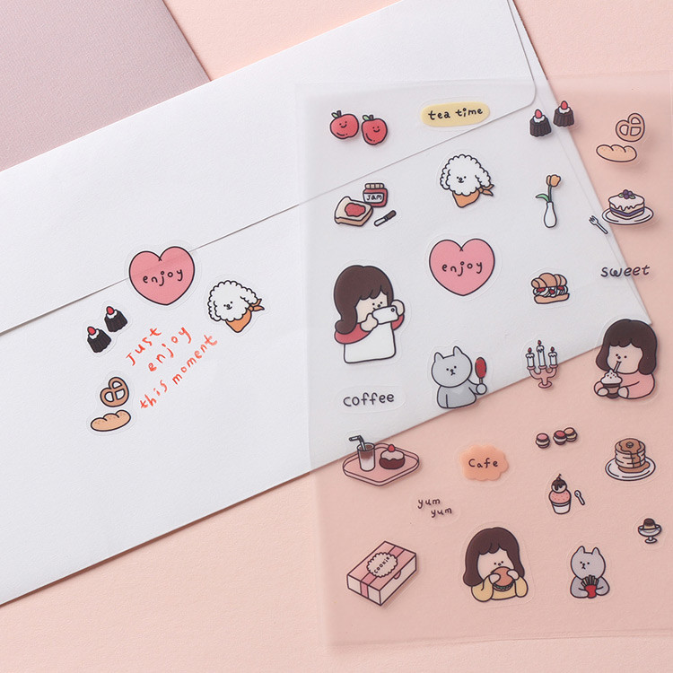 Dash And Dot Girl's day clear deco sticker