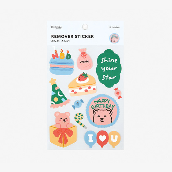 Dailylike Party bear removable paper deco sticker