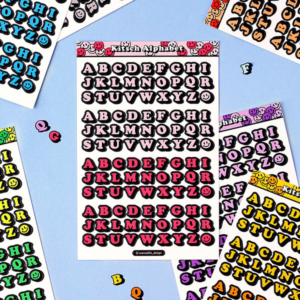 Paperian Color Recipe Upper Case Alphabet Removable Sticker