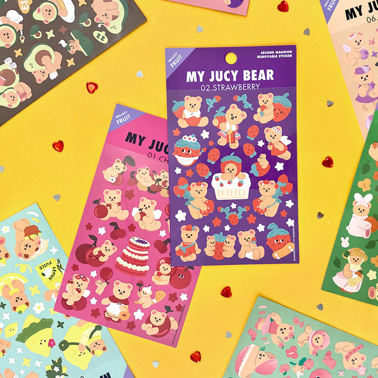 Project basic my juicy bear removable sticker