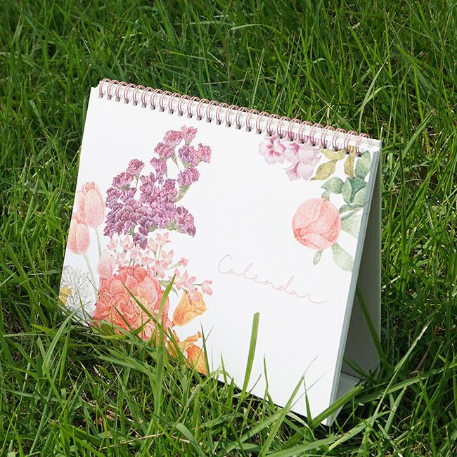 N.IVY 2021 Mercibloom large standing monthly desk calendar