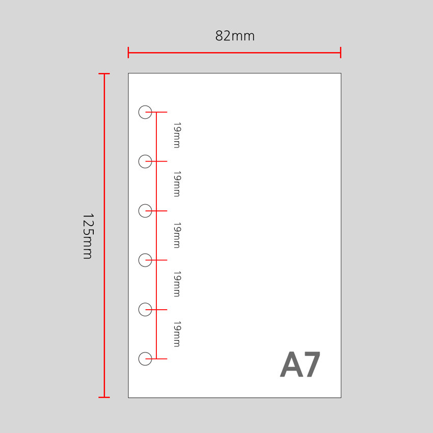 Wanna This Color blank paper A7 size 6 holes refills set