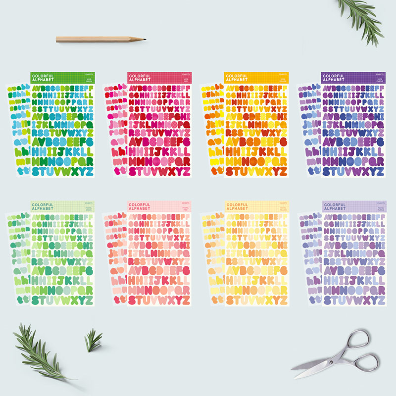 Colorful alphabet bookmark set - fallindesign.com