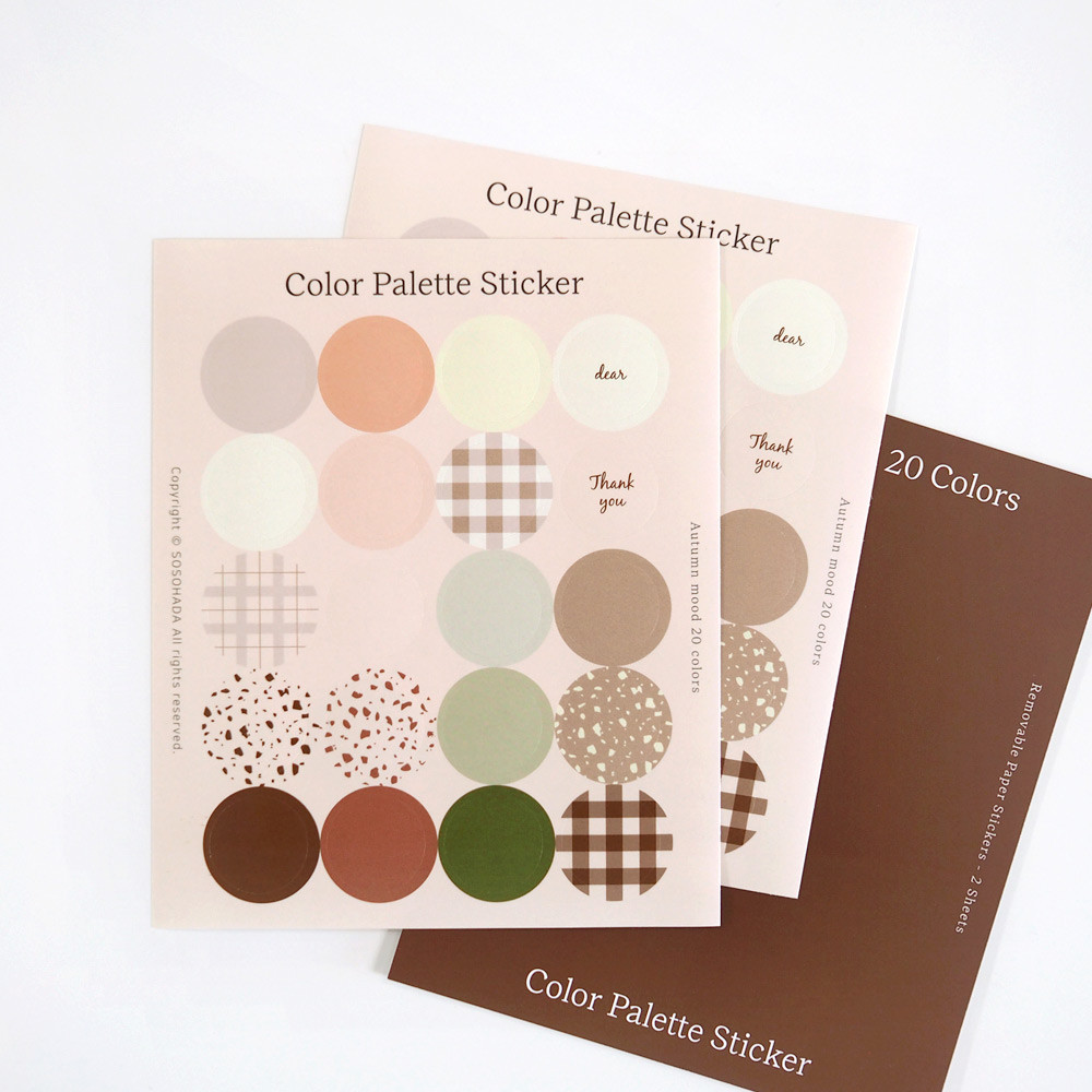 SOSOHADA Winter Color Palette Removable Paper Stickers