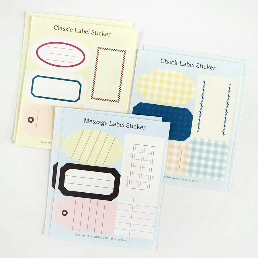SOSOHADA Classic label paper stickers 3 sheets