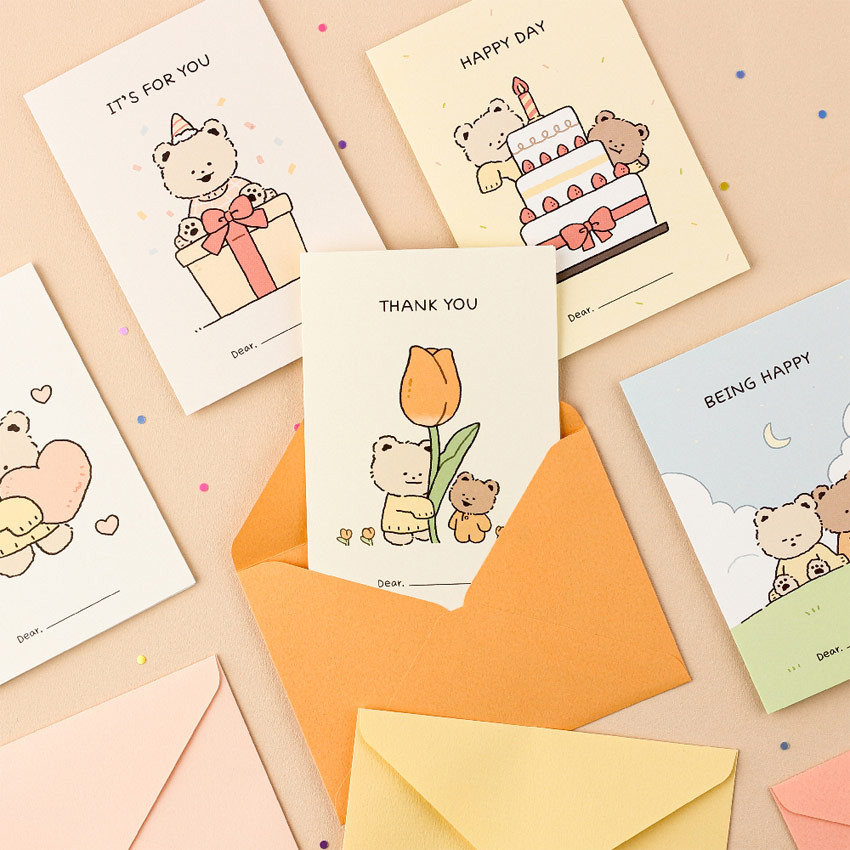 Dash and Dot Thank you flower wreath message card - fallindesign