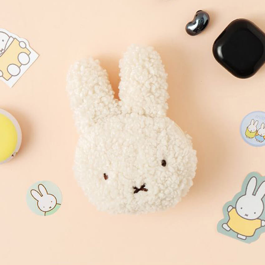 Miffy White Rabbit Fluffy Pouch: Cute & Soft Zip Case