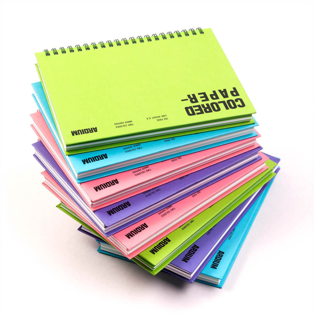 Ardium Colored Paper Wire-bound Lined Notebook Ruled Note
