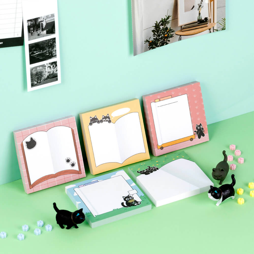 Ardium Meow Meow Books Memo Notepad for Cat Lovers