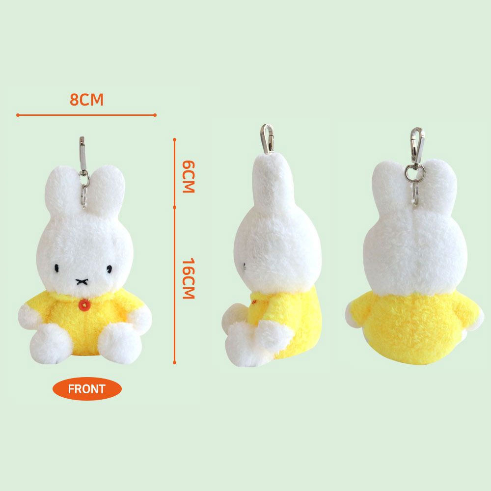 Miffy Sitting Plush Keychain Green Key Ring