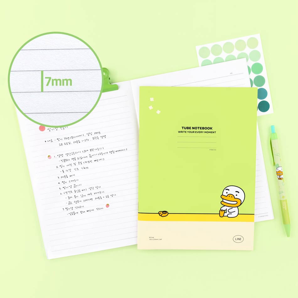 Kakao Friends Standard A5 Lined Notebook Korean Stationery