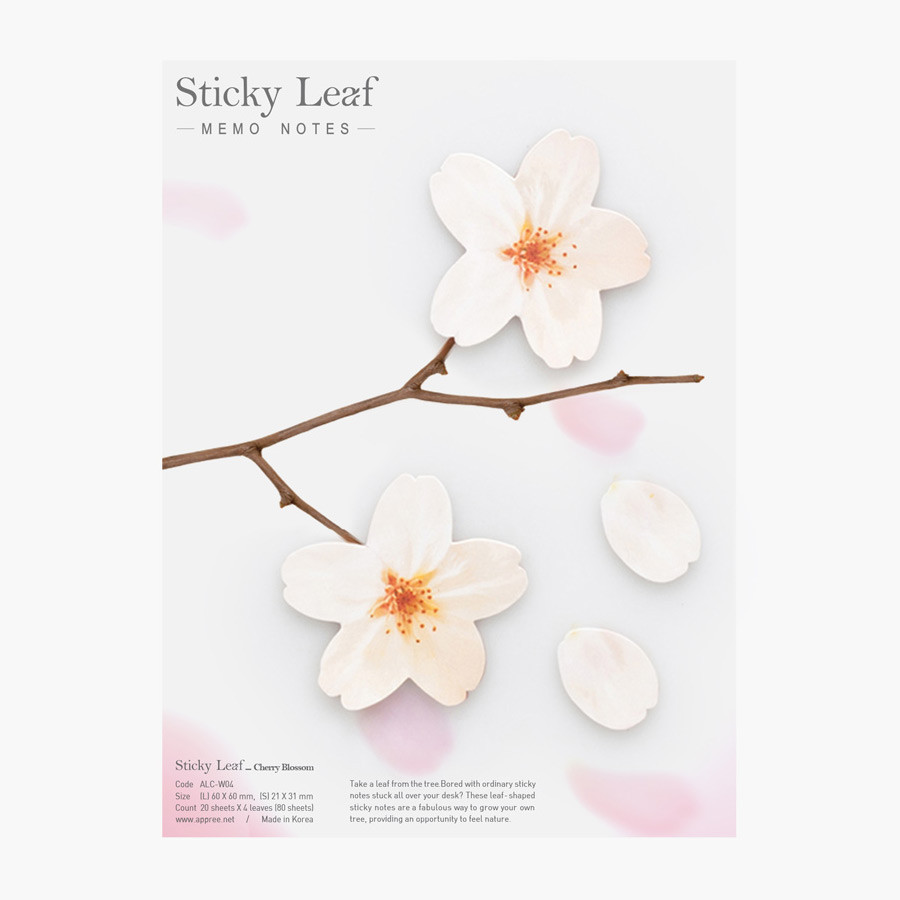 Appree Cherry blossom transparent sticky memo notes Large