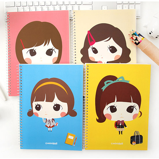 2Young Wirebound cute girl plain notebook - fallindesign