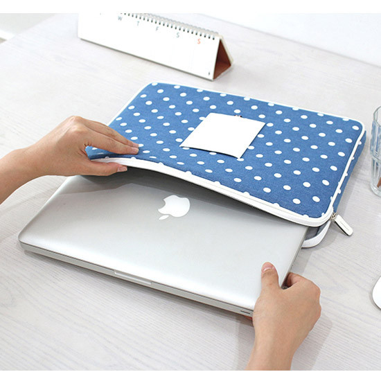 Indigo The Basic cotton denim laptop pouch case 15 inch ver.2