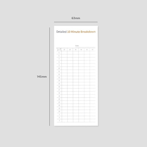 Gungmangzeung The Memo detailed 10 minute breakdown planner notepad