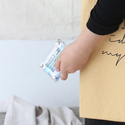 Wanna This Square clear pocket folding pouch bag - Fallindesign.com
