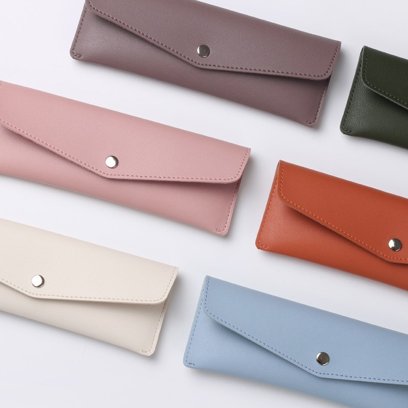 Dash and Dot Merci PU stitched slim pencil case pen pouch