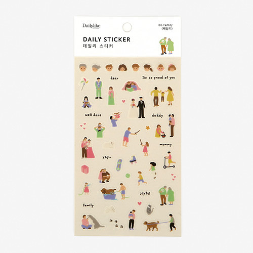Dailylike Daily transparent deco sticker - Family