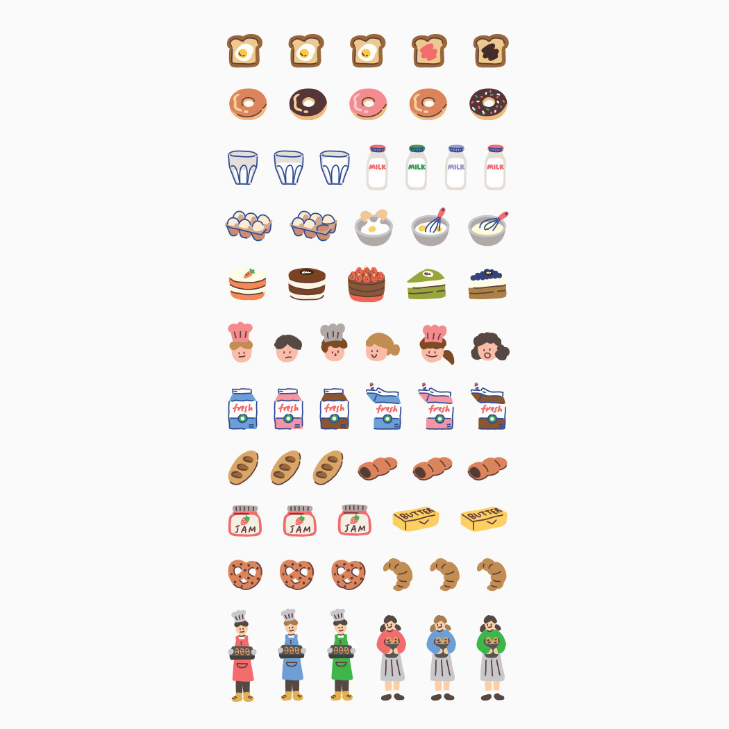 Dailylike Bakery PVC cute seal sticker for the diary