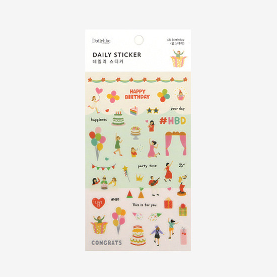 Dailylike Daily transparent clear cute sticker - School