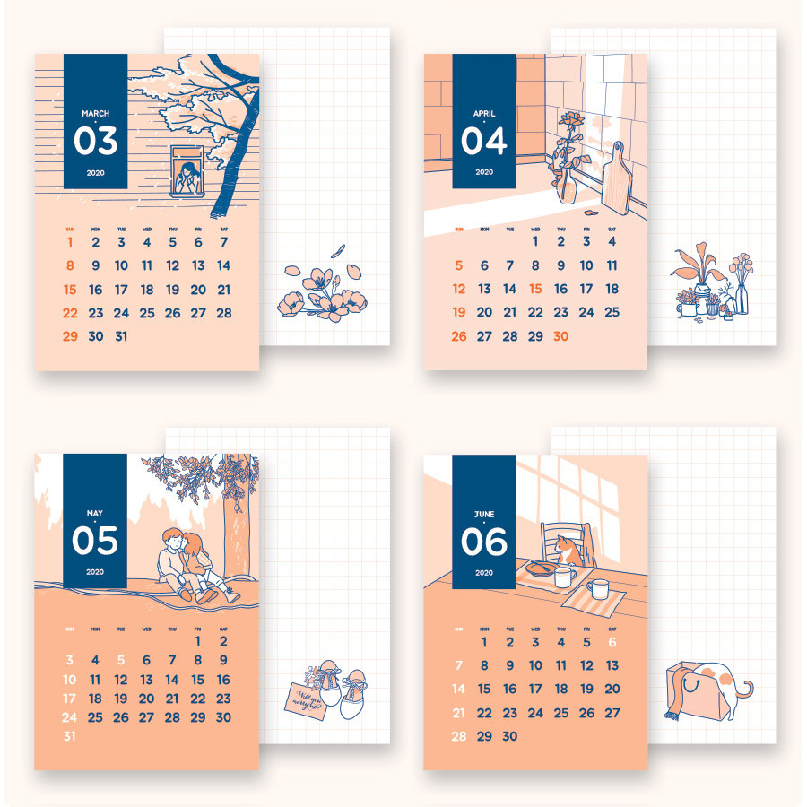 Wanna This My 2020 mini monthly standing desk calendar