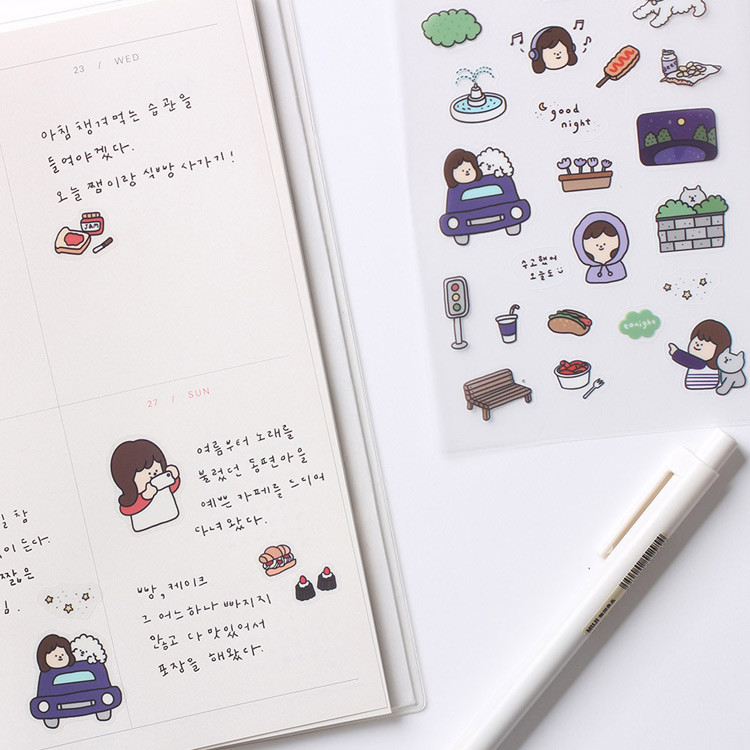 Dash And Dot Girl's day clear deco sticker