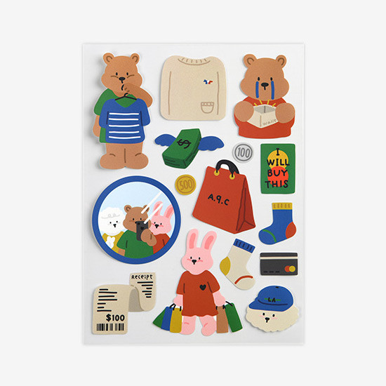 Dailylike Rabbit's day removable paper deco sticker sticker