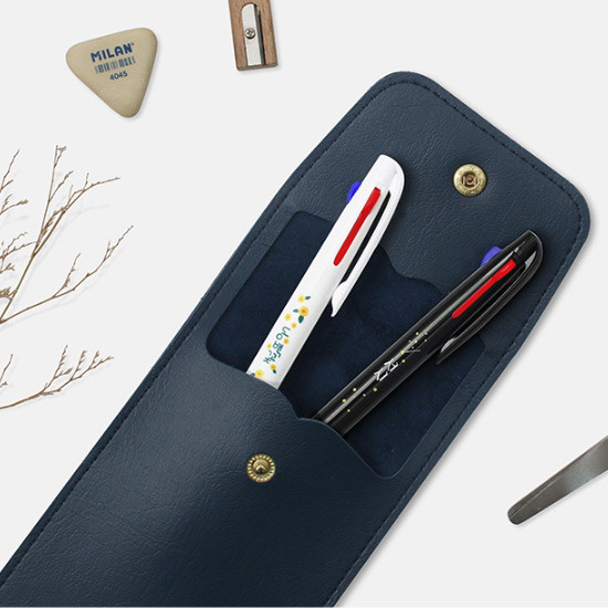 MONAMI 153 black and white knock retractable ballpoint pen