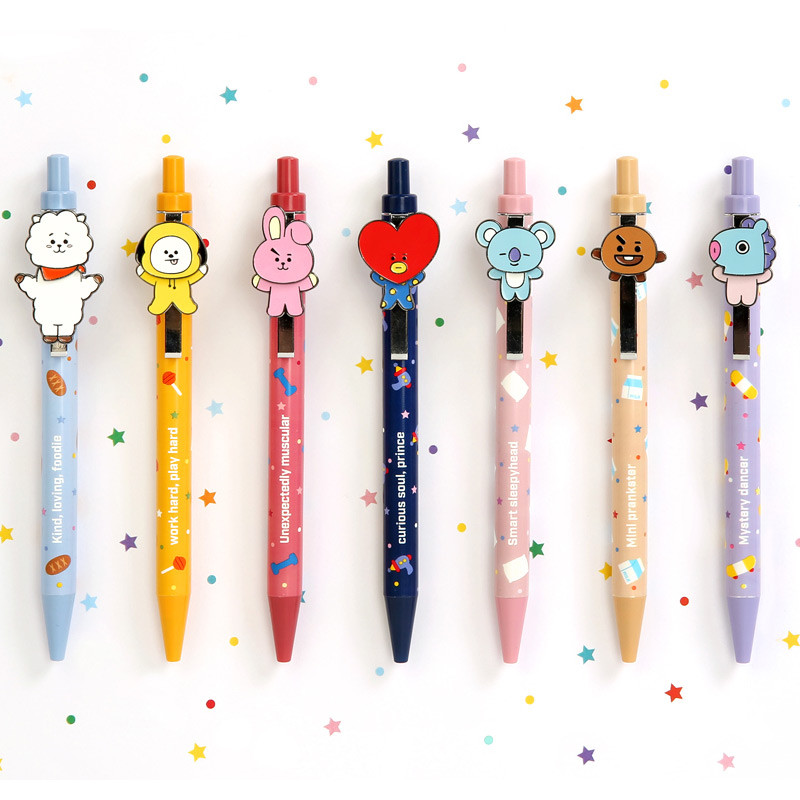 BT21 Baby Pattern 0.38mm Black Gel Pen - Fallindesign.com